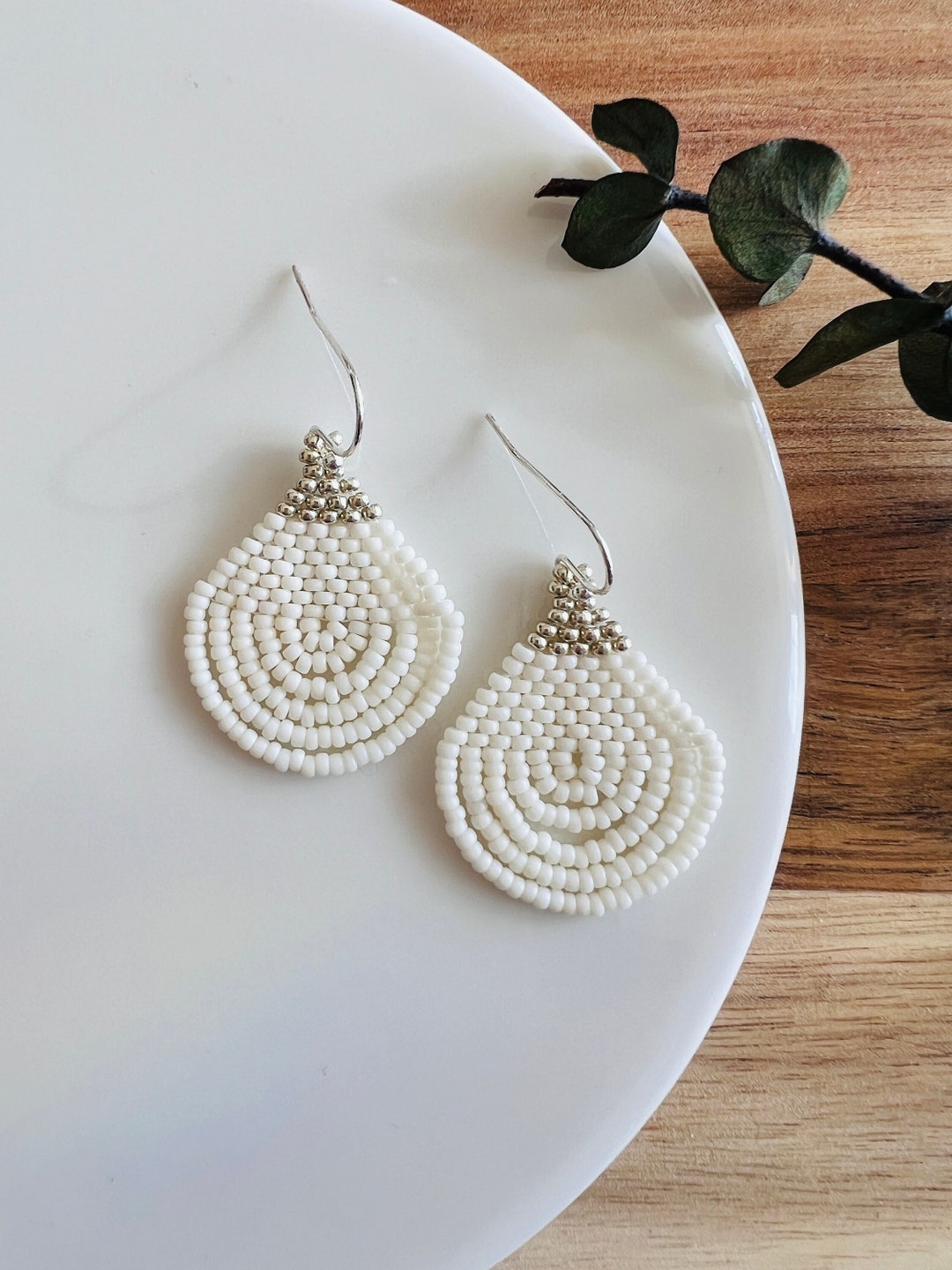 Multiple Colors Avail. - Silver Top Seed Bead Dangle Earrings With ...