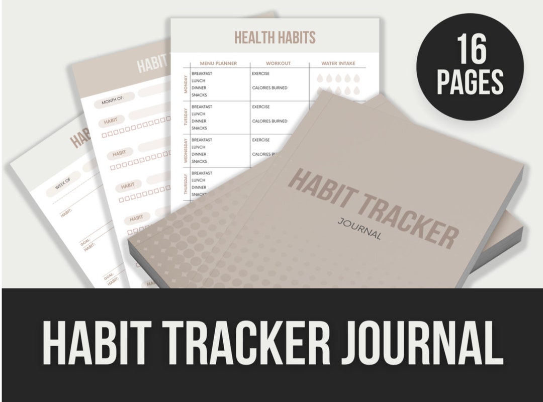 Habit Tracker Journal | Digital Monthly/ Weekly Habit Planner Templates ...