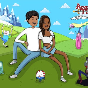 Personalized Adventure Time Portrait | Digital Family Portrait ...