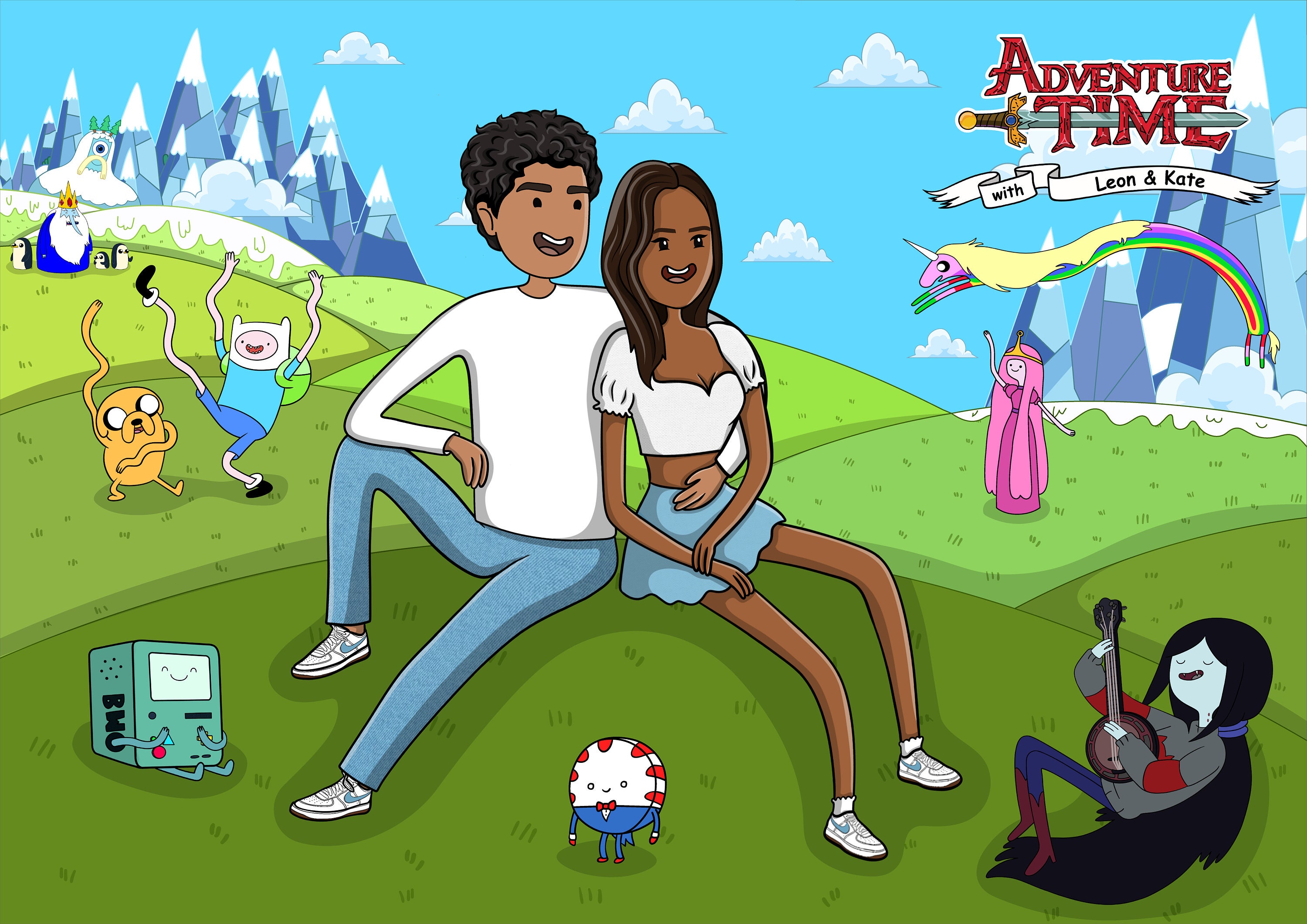 Personalized Adventure Time Portrait | Digital Family Portrait ...