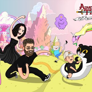 Personalized Adventure Time Portrait | Digital Family Portrait ...