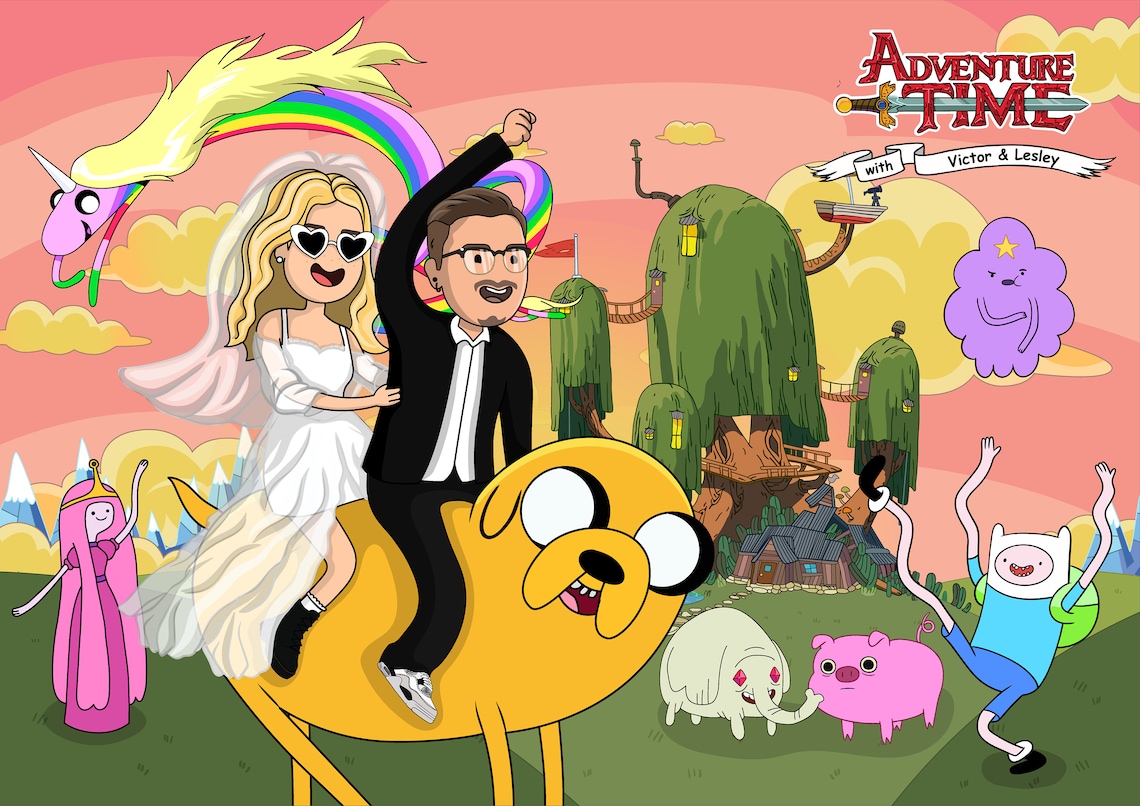 Personalized Adventure Time Portrait | Digital Family Portrait ...