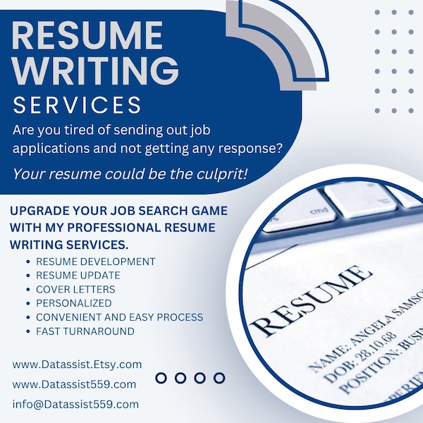 Resume Writing - Etsy