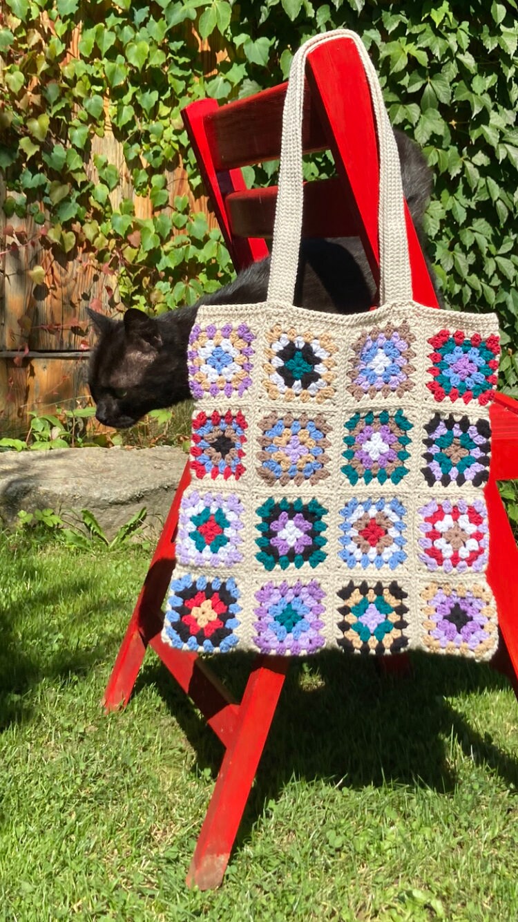Crochet Granny Square Tote Bag Pattern - Etsy
