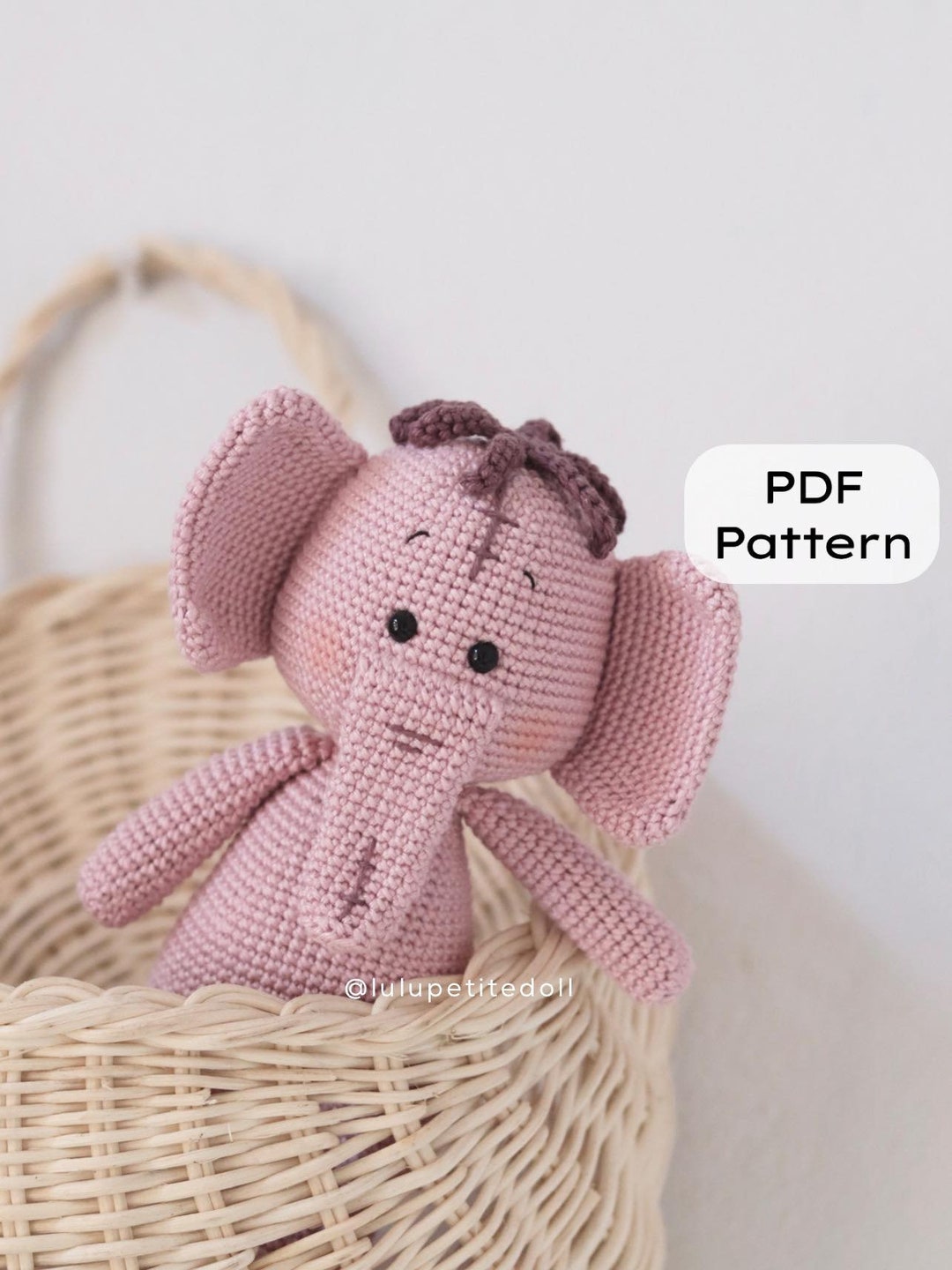 PDF PATTERN Lumpy Crochet Pattern Elephant Crochet Pattern - Etsy Australia