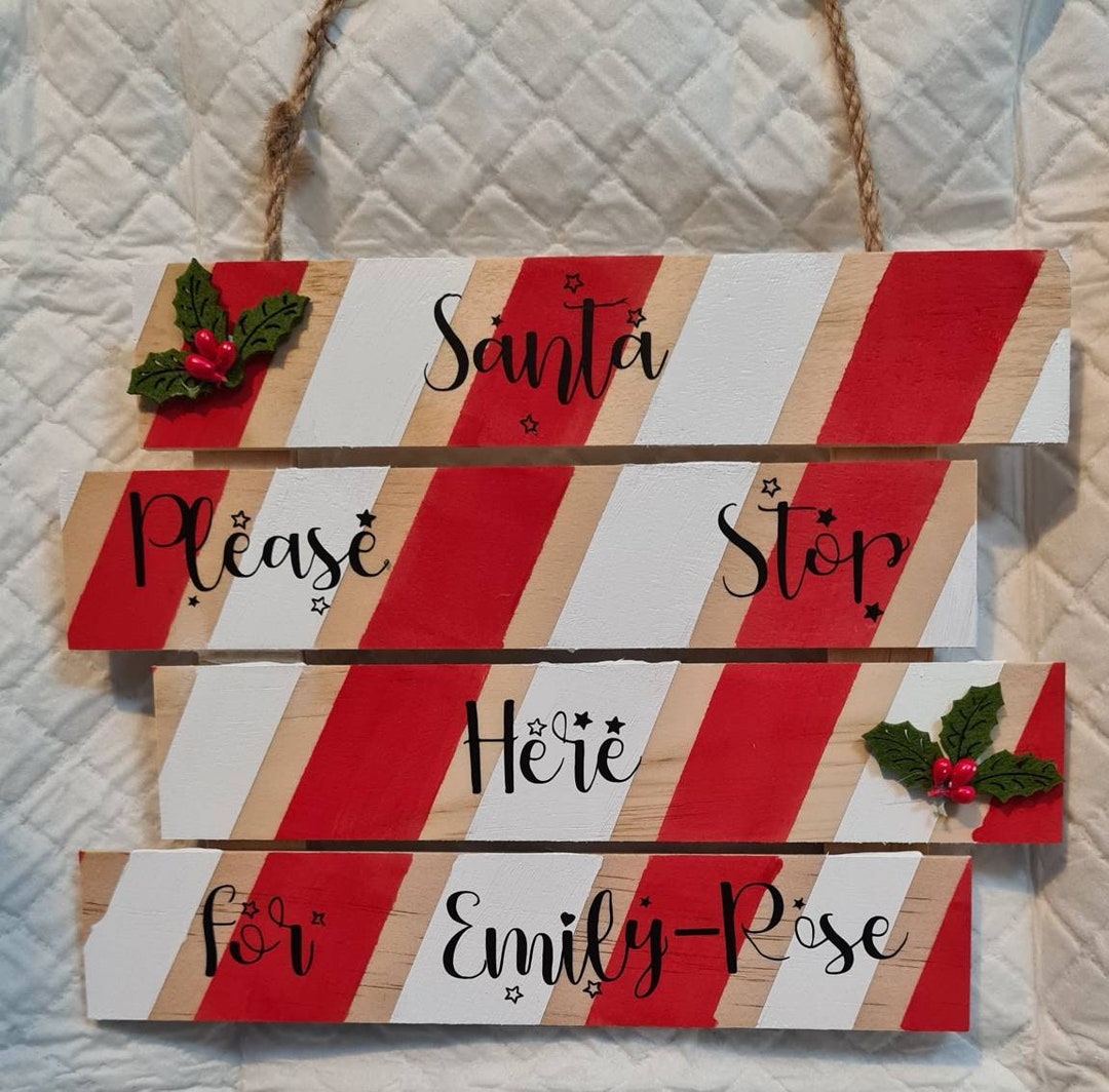Santa Please Stop Here Signs - Etsy