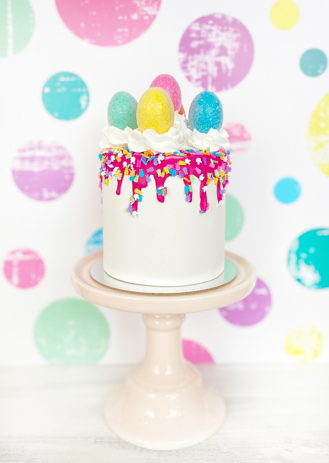 Faux Easter Cake, Brightly Colored Easter Cake, Fake Fondant Cake ...