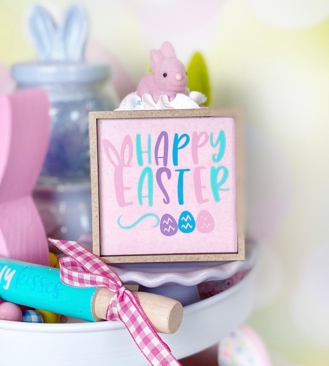 Easter Signs for Tiered Tray, Small Easter Signs, Happy Easter Signs ...