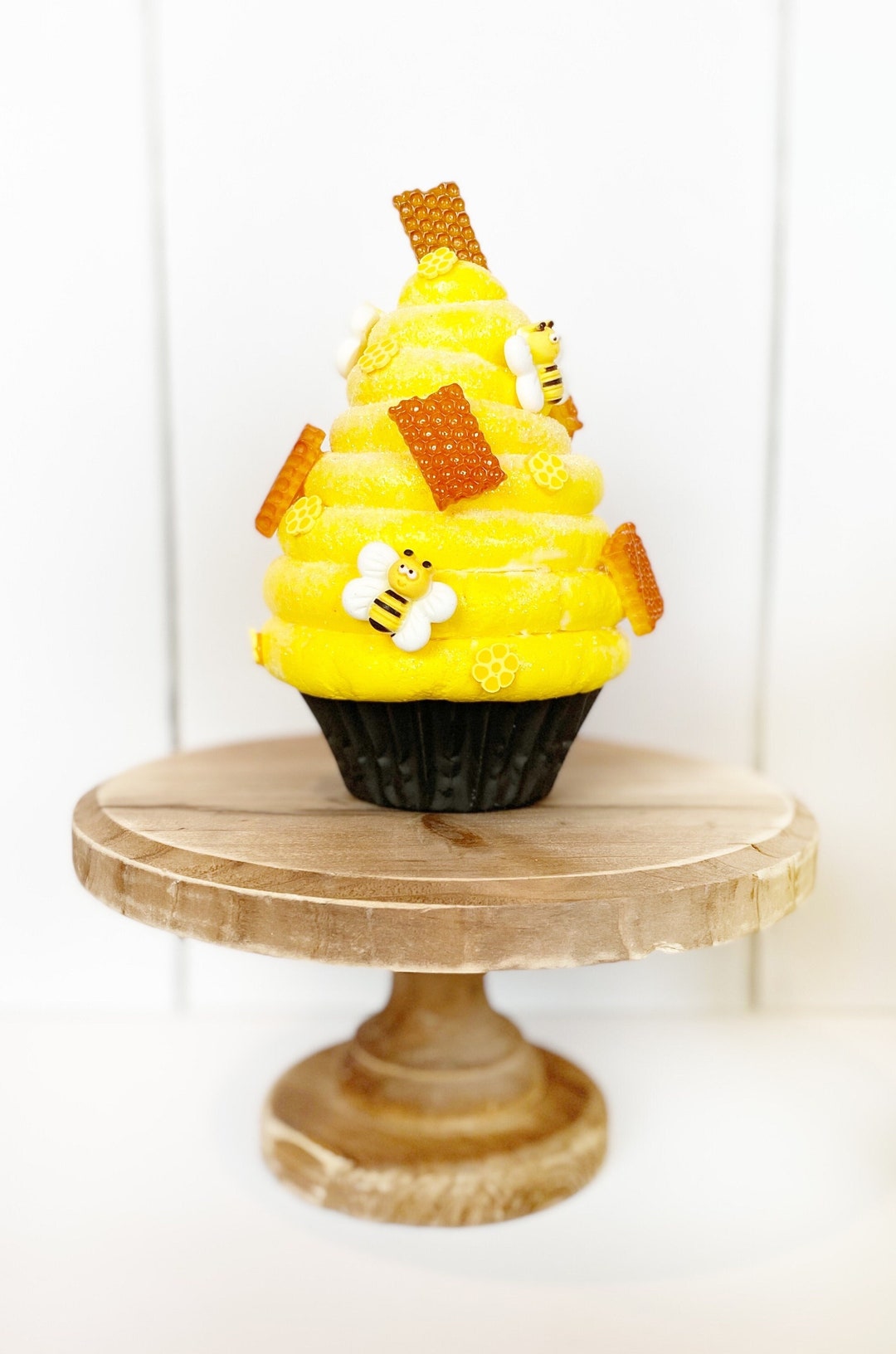 Faux Bee Cupcake for Tiered Tray, Summer Tier Tray Decor, Honey Bee ...