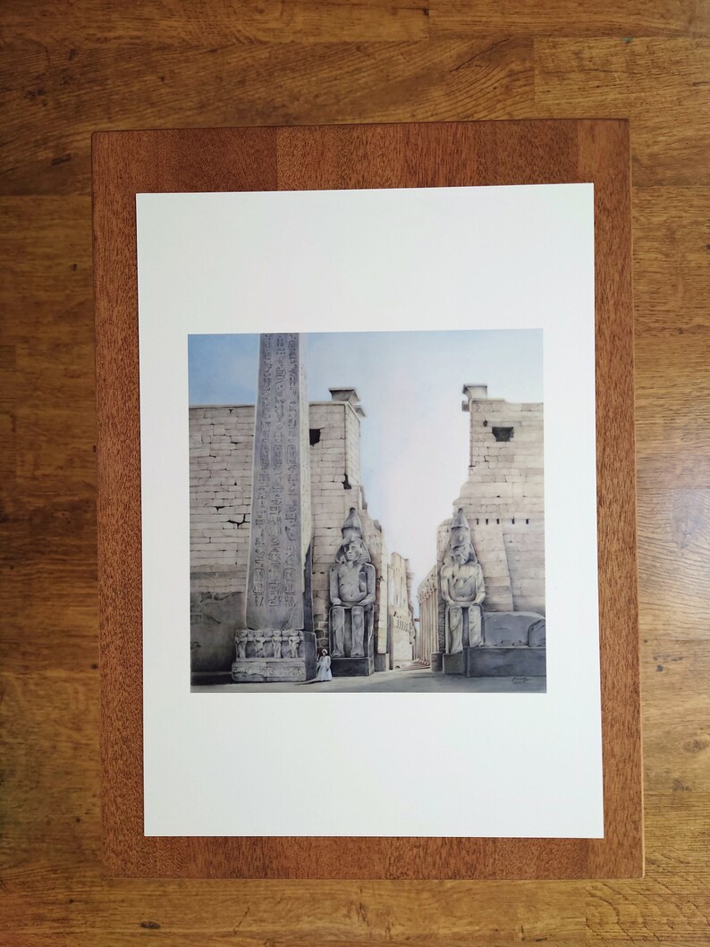 Colour Pencil Egyptian Temple Luxor A4 Print - Etsy