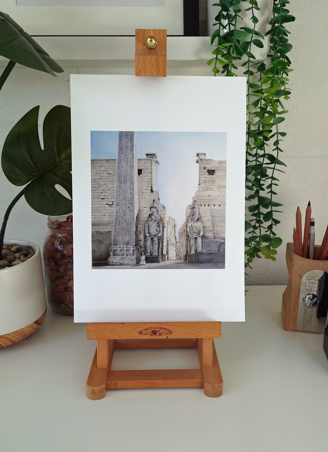Colour Pencil Egyptian Temple Luxor A4 Print - Etsy