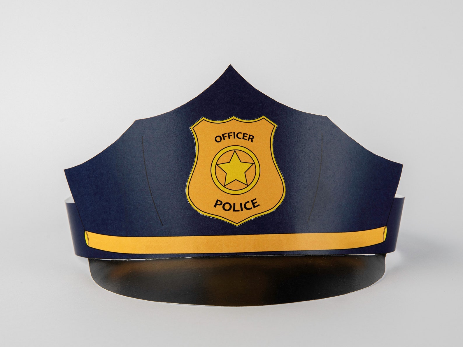 Printable Police Paper Cap Colored Fun Kids Craft Pdf Instant Download ...