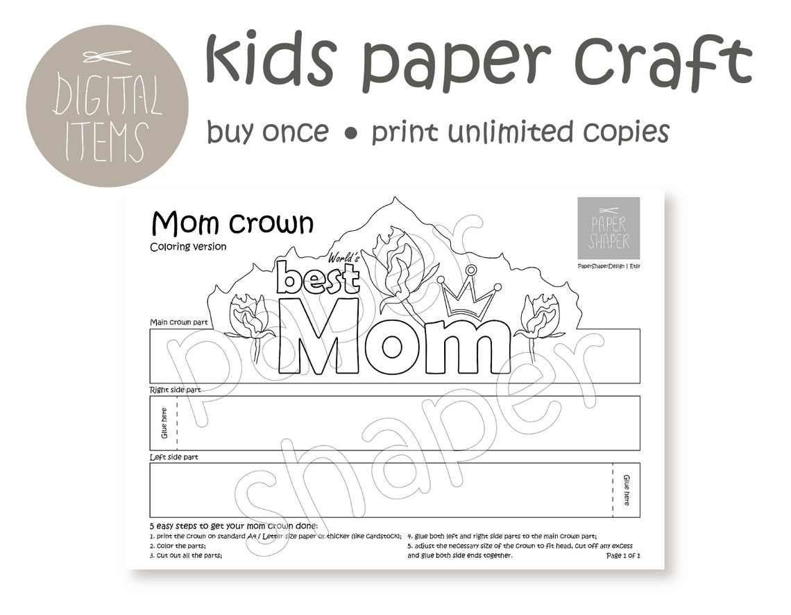 Printable World’s Best Mom Paper Crown Lovely Greetings on Mother’s Day ...