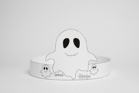 Printable Coloring Ghost Paper Crown Halloween Kids Craft Pdf - Etsy