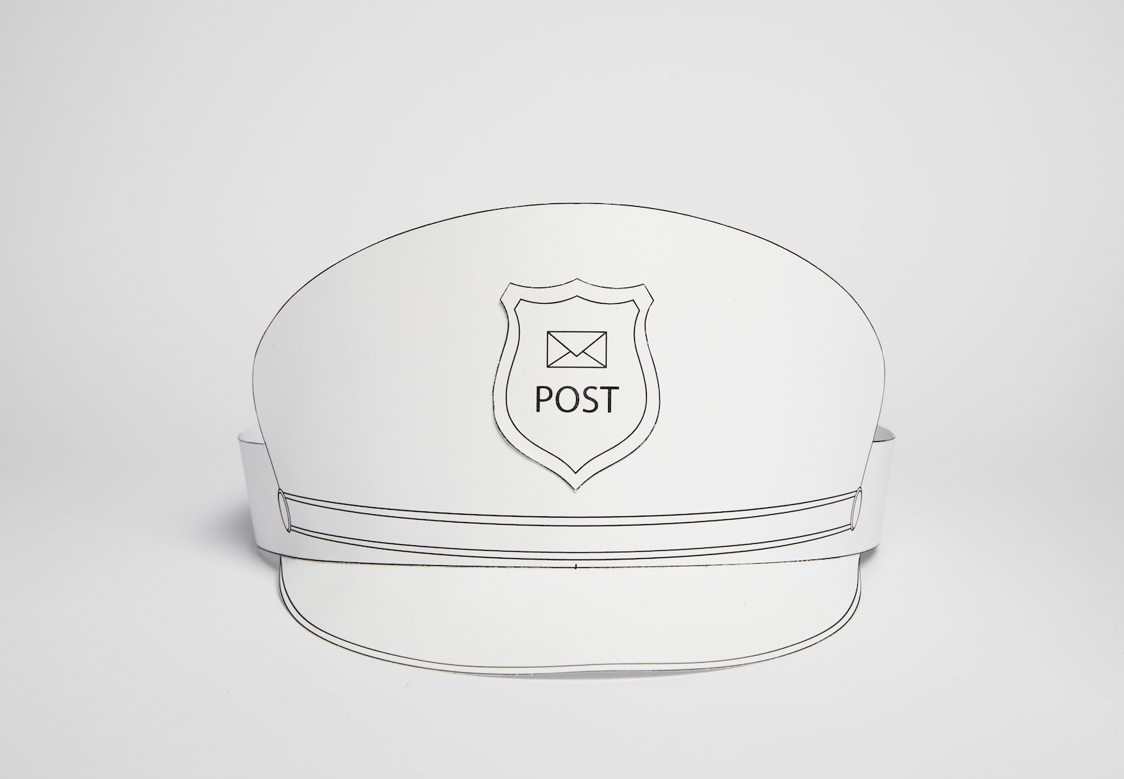 Printable Coloring Postman Paper Cap Pdf Template Digital Download Fun ...
