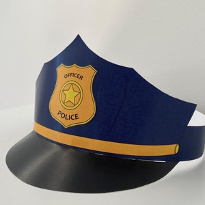 Printable Police Paper Cap Colored Fun Kids Craft Pdf Instant Download ...