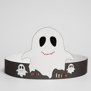 Printable Colored Ghost Paper Crown Halloween Costume Kids Craft Pdf ...