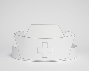 Nurse Cap Hat Paper Crown Party Coloring Printable Kids Craft Doctor ...