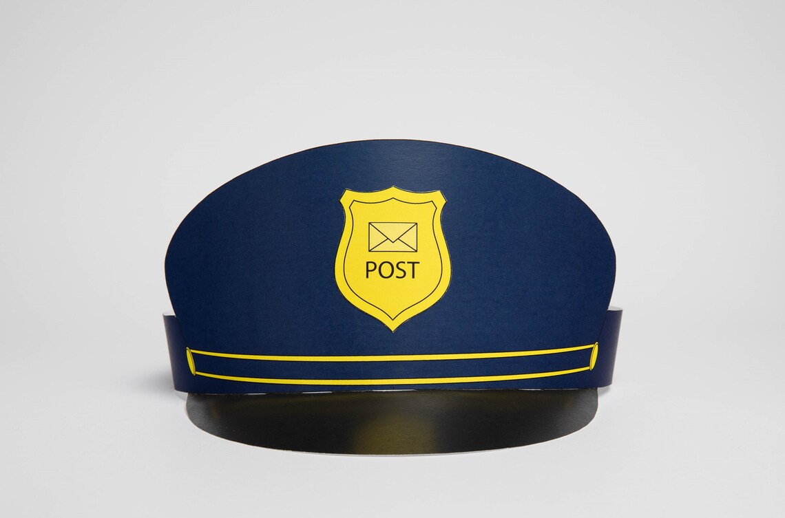 Printable Colored Postman Paper Cap Pdf Template Instant Download Kids ...