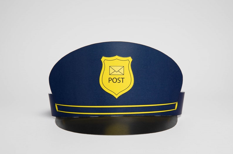 Printable Colored Postman Paper Cap Pdf Template Instant Download Kids ...