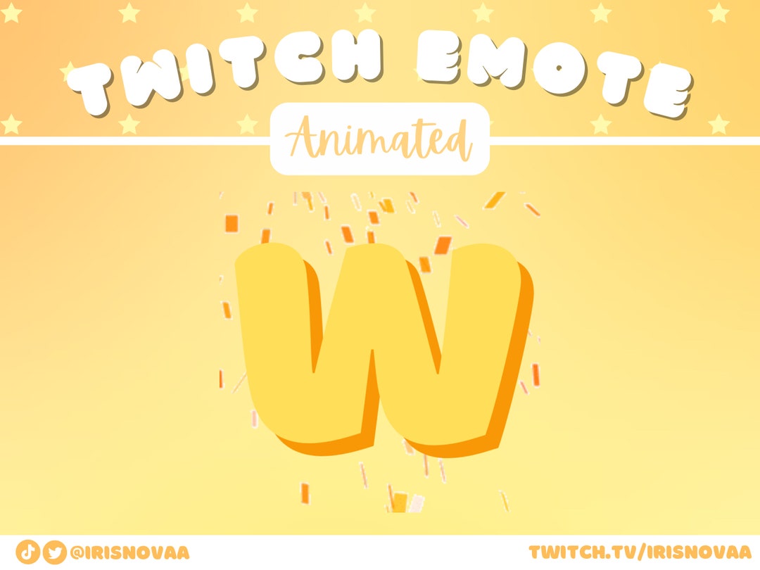 ANIMATED "w" Emote for Twitch & Discord - Pastel Yellow - Etsy