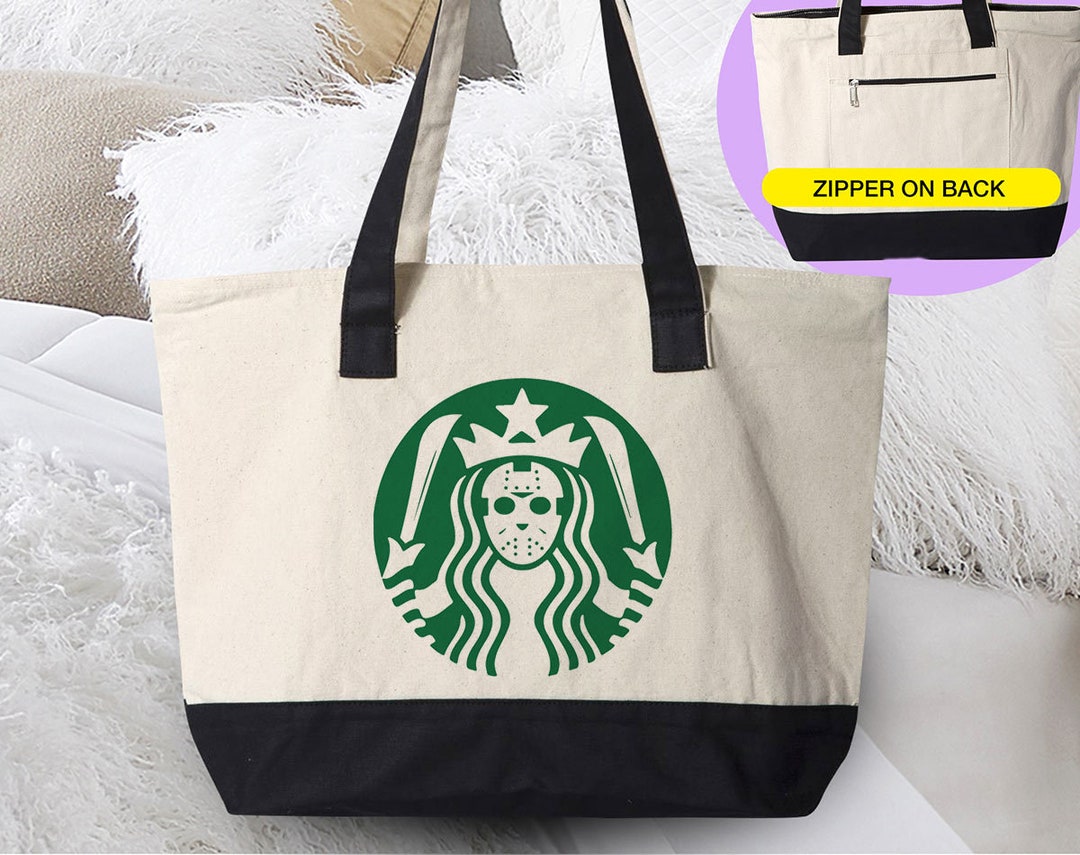 Jason Bucks Coffee Horror Tote Bag | Cute Horror Movie Halloween Tote ...