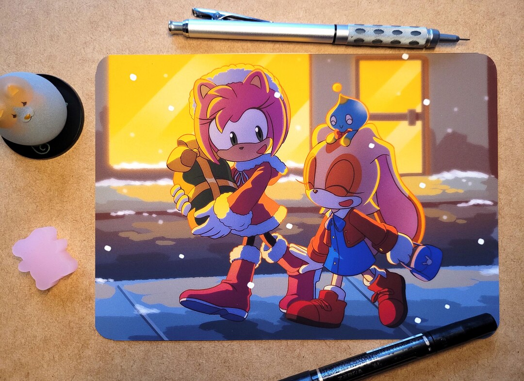 Sonic the Hedgehog A5 Art Print 'preparation for Holidays' Amy and ...