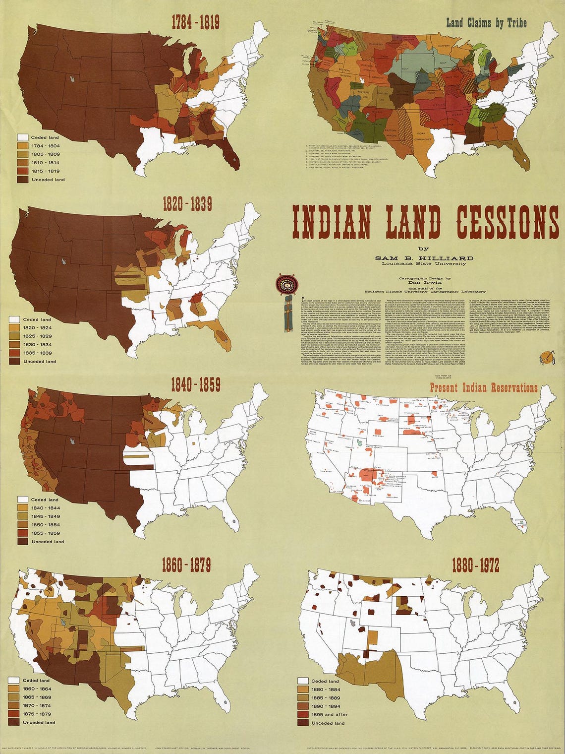 Indian Land Cessions Map Download: Native American Land Claim by Tribe ...