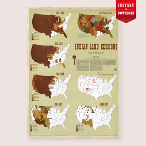 Indian Land Cessions Map Download: Native American Land Claim by Tribe ...