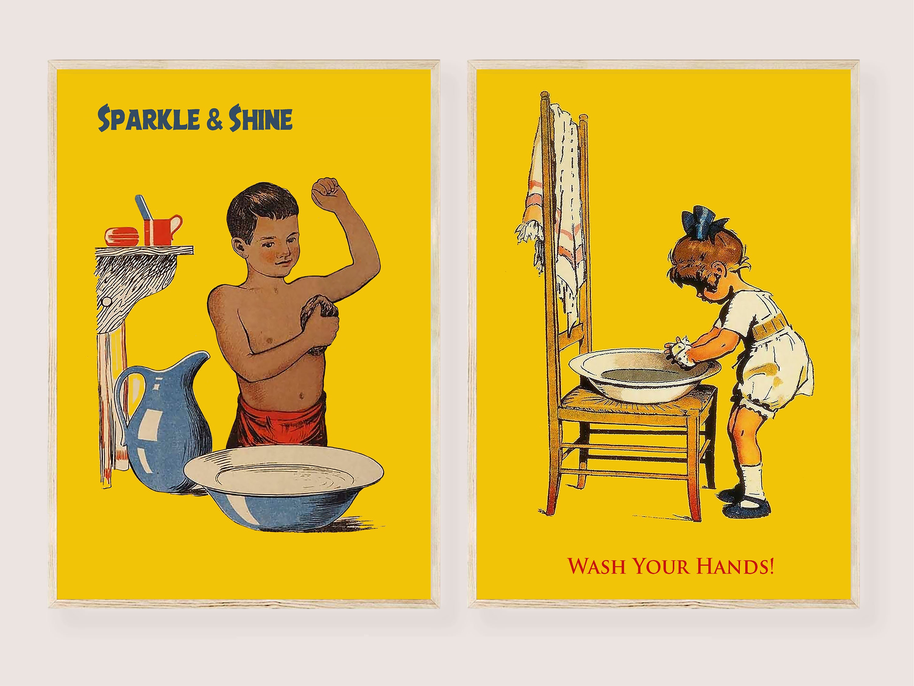 Midcentury Bathroom Art Prints Vintage Bath Posters, Retro Bath Soap ...