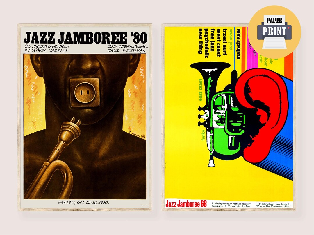Jazz Posters Jamboree Art Prints - Vintage Jazz Festival Art, Retro ...
