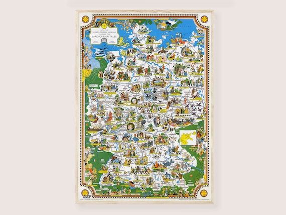 Germany Map Vintage Print Download Large Map of Germany Wall - Etsy