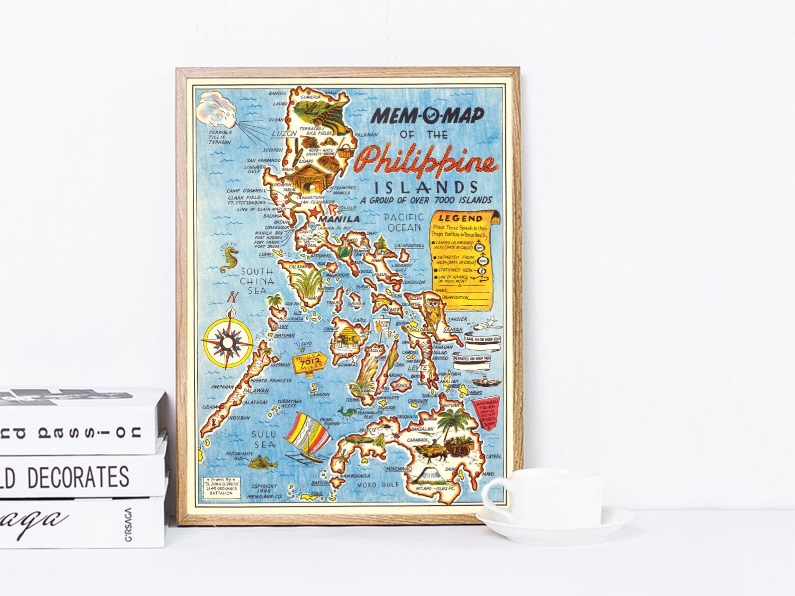 Philippines Map Art Poster Digital - Pictorial Map Philippines Map ...
