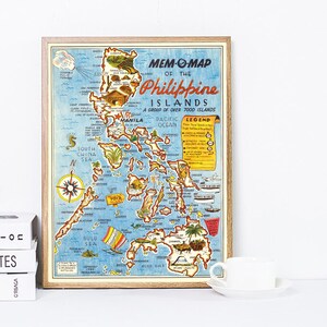Philippines Map Art Poster Digital - Pictorial Map Philippines Map ...