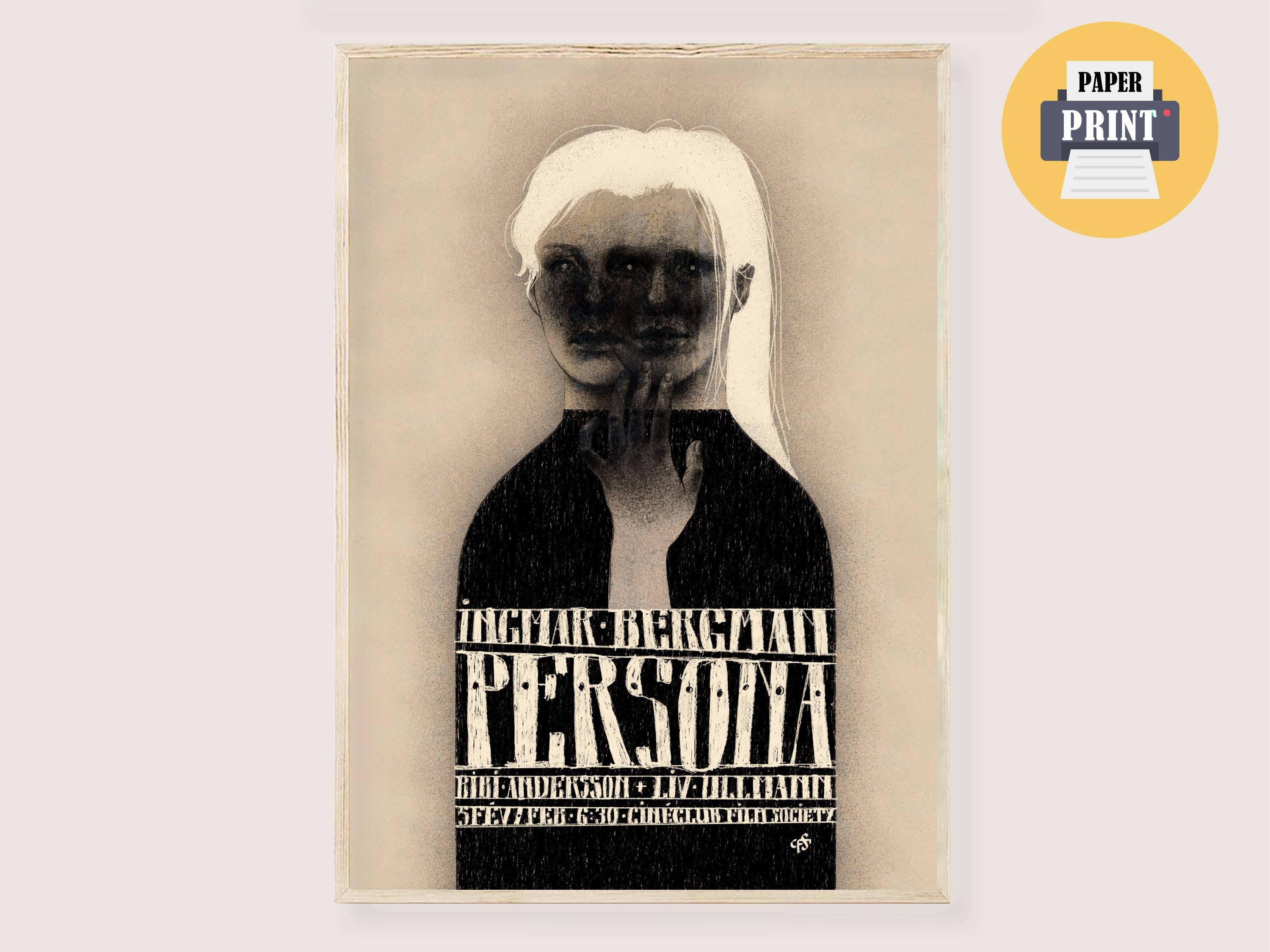 Ingmar Bergman Persona Movie Poster Download Retro Persona Bergman ...