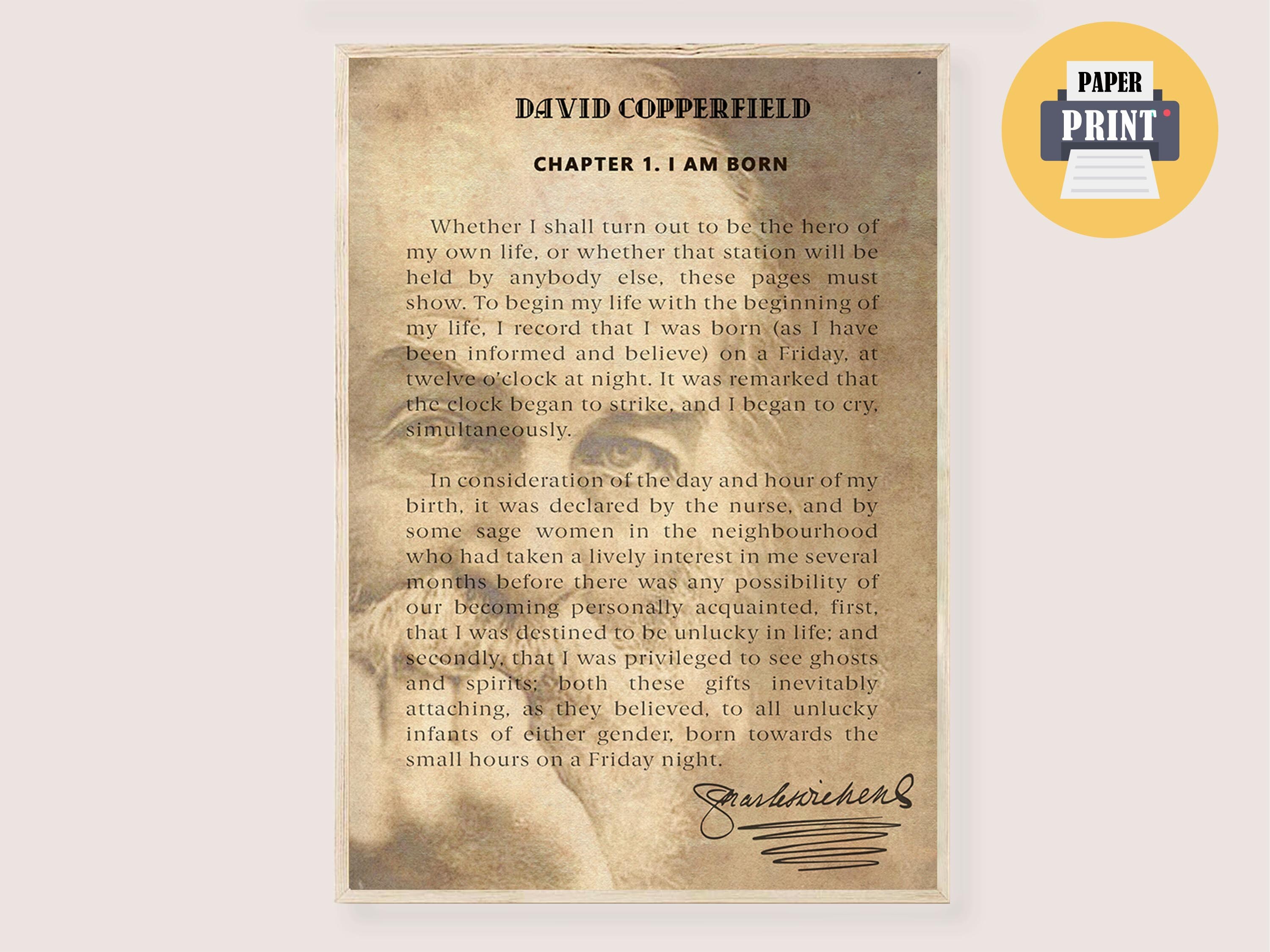 Charles Dickens Poster Dickens Quote Print David Copperfield Book ...