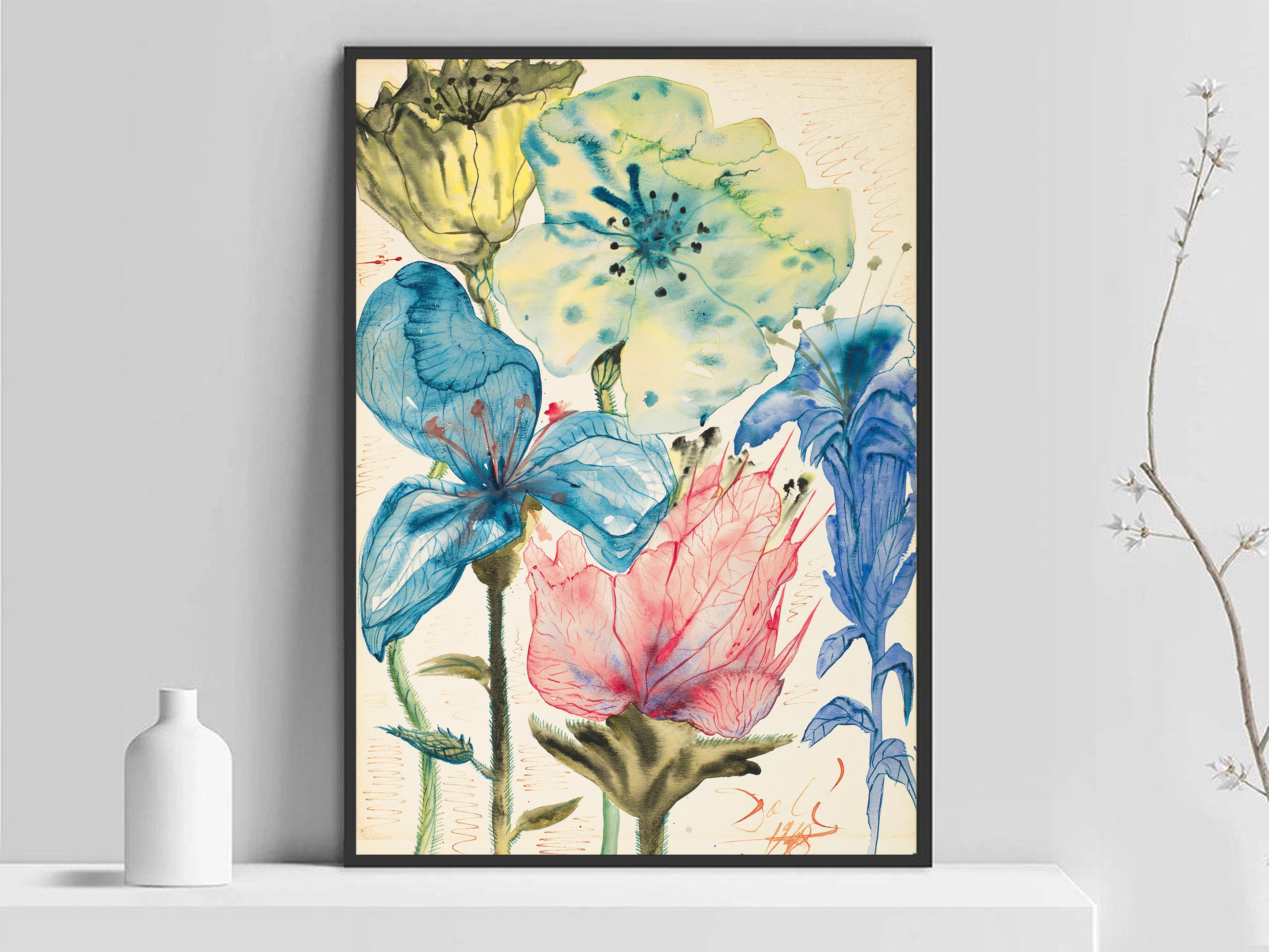 Dali Flowers Prints Art - Salvador Dali Art 40 X 50 Cm Poster ...