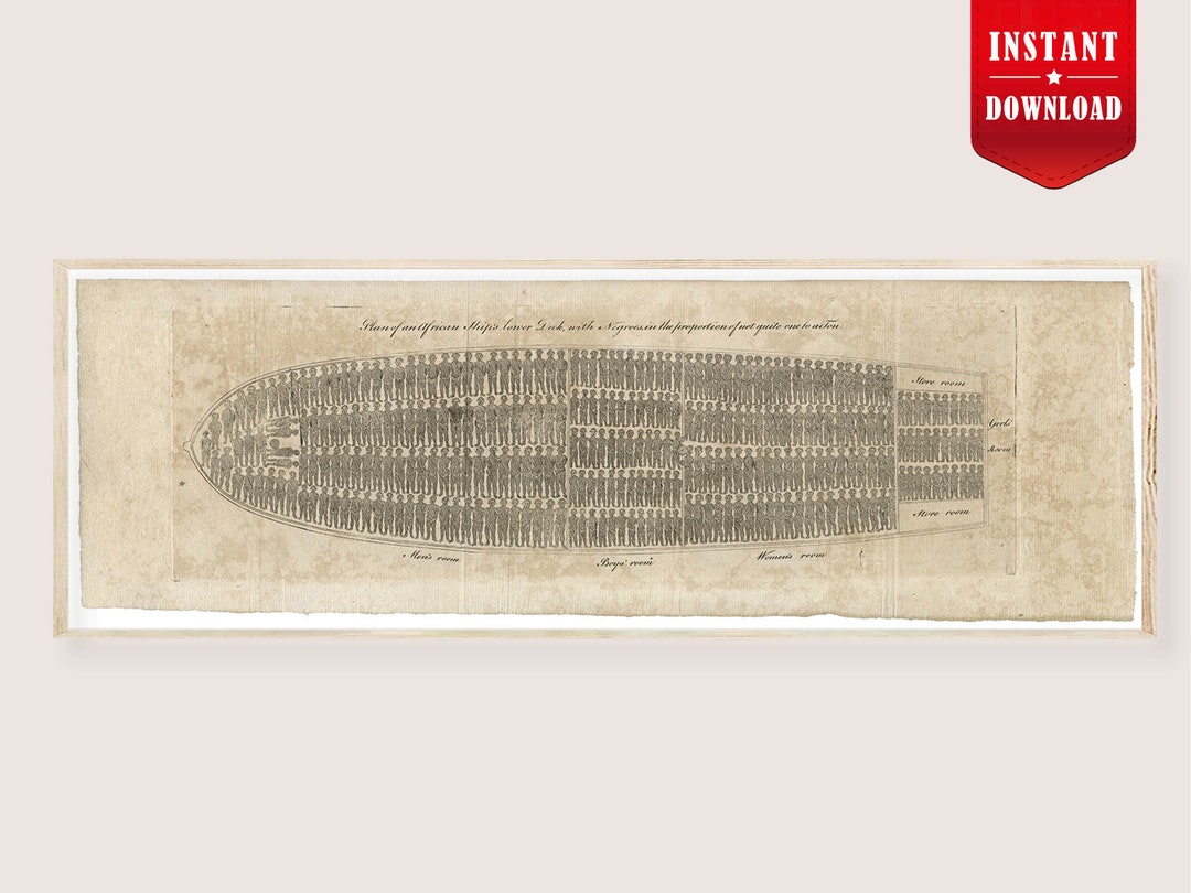 Slave Ship Art Manifest Shame Print Digital Slave Cargo Ship Stacking ...
