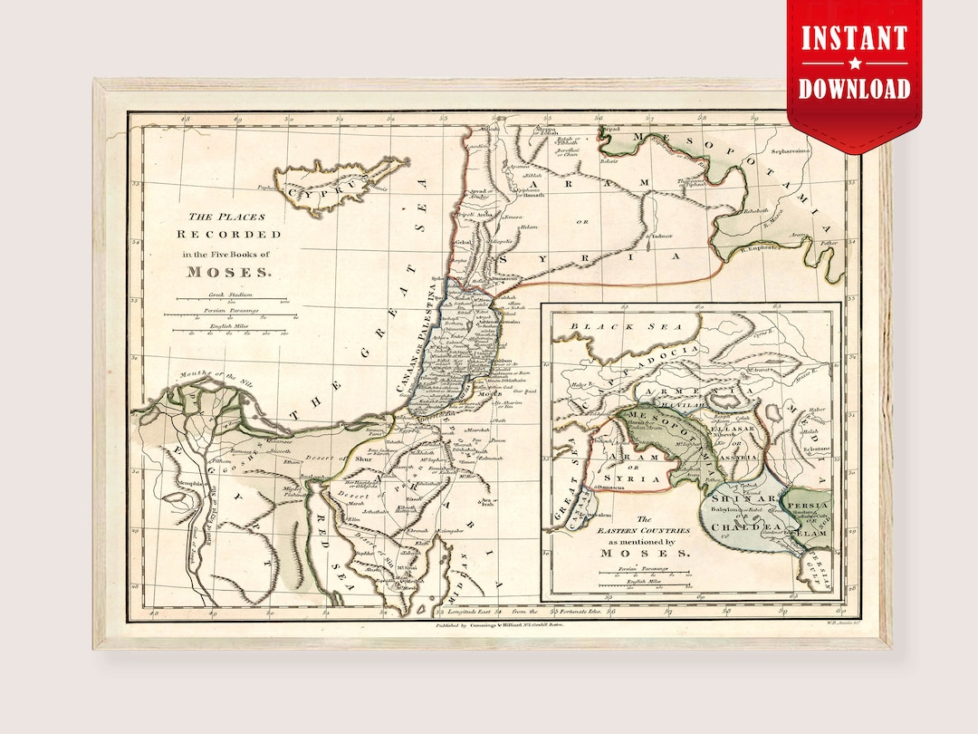 Five Books of Moses Map Biblical Histomap Download - Biblical Map ...