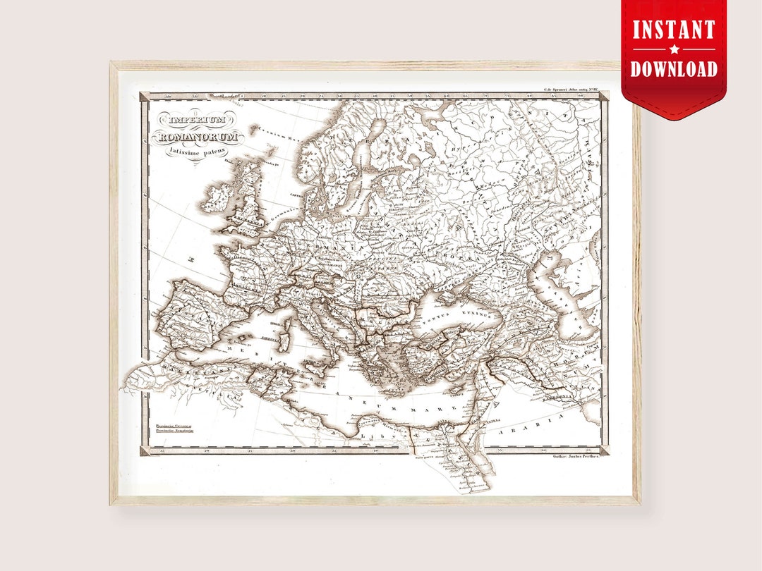 Ancient Roman Empire Map Digital - Large Historical Map Poster Europe ...