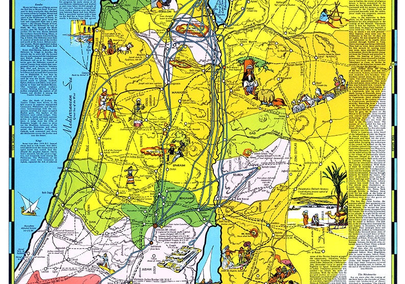 Holy Land Map Jerusalem Bible Timeline - Religious Map of Holy Land ...
