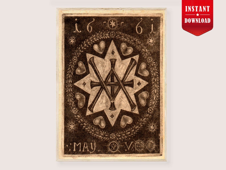 Masonic Symbol Vintage Masonic Lithography Freemasonry Art Franc