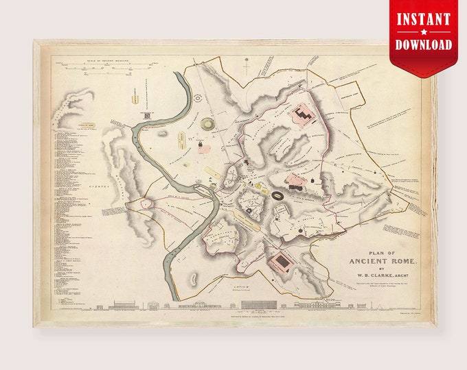 Ancient Rome Map Roman Empire Map, Classical Rome Ancient Rome Print ...