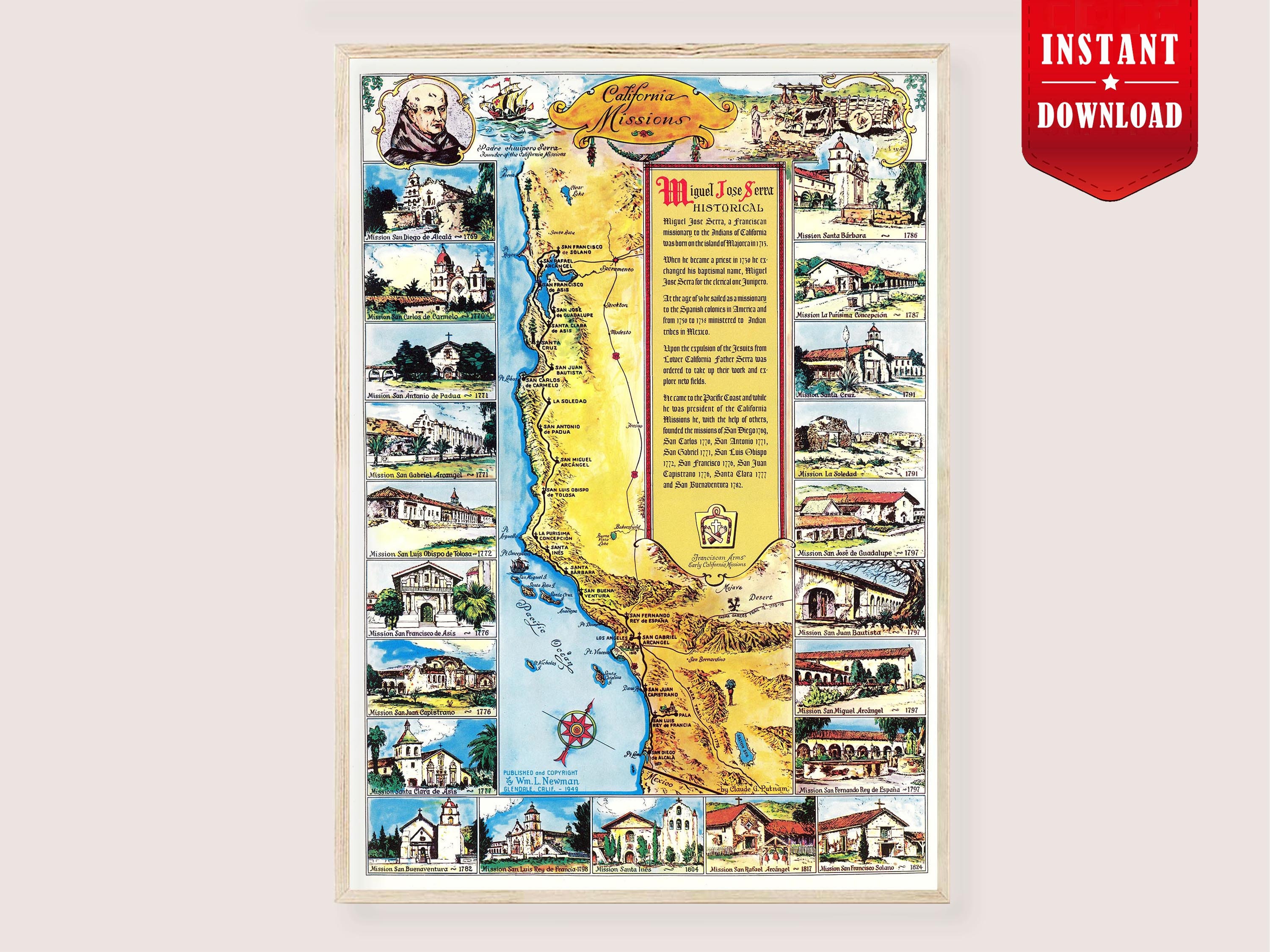 California Missions Map Printable California Missions Maps