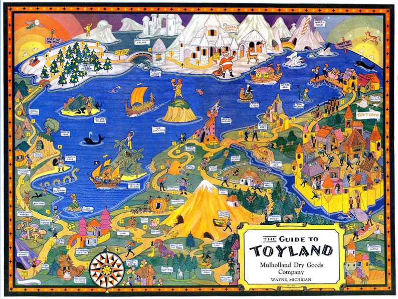 Toyland Map Print Download - Land of Fairy Tale Kids Poster Digital ...