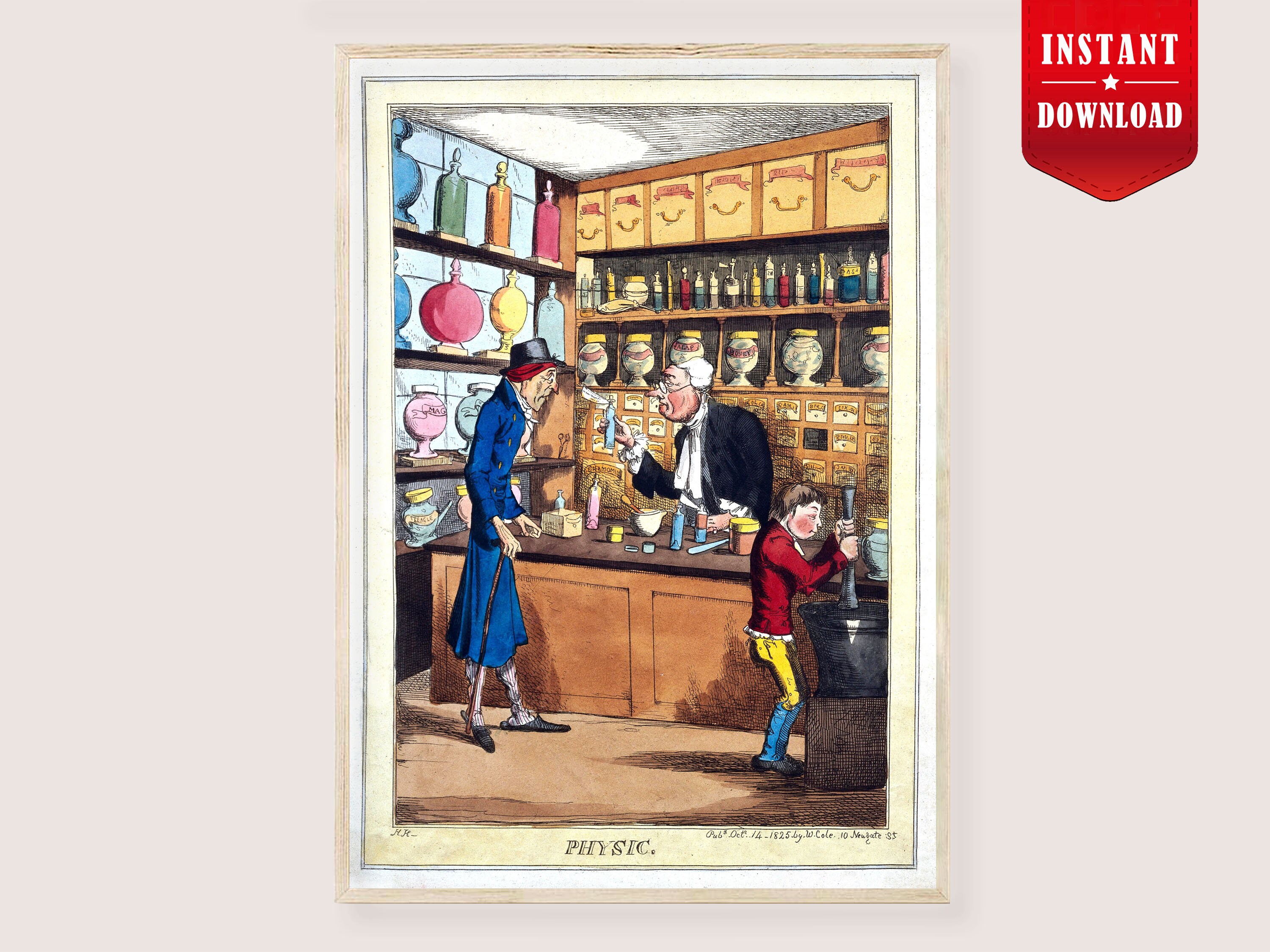 Old Pharmacy Art Print Digital Vintage Pharmacist Wall Art Drugs Poster ...