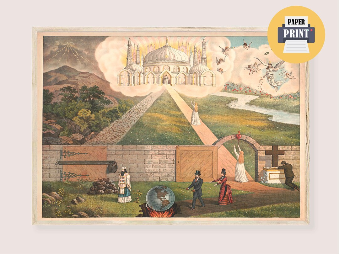 Bible Life Road Allegorical Path to Heaven Poster - Vintage Lord ...