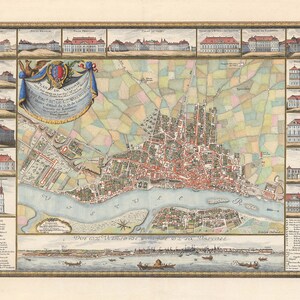 Warsaw Map 1772 Old Wall Art Download - Warsaw 18th Century Historic ...