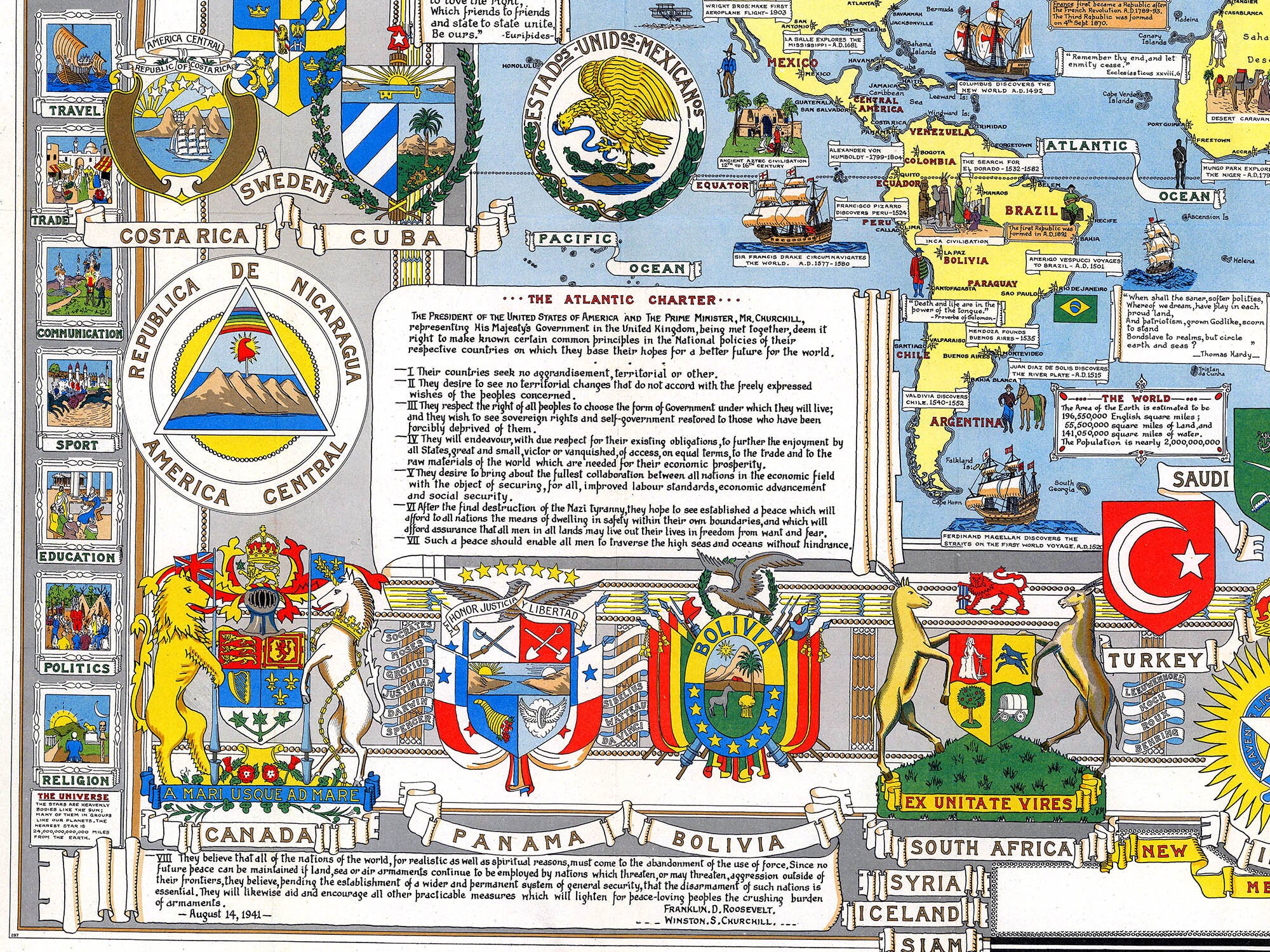 World Map United Nations Print Digital World Map UN Countries Nursery ...