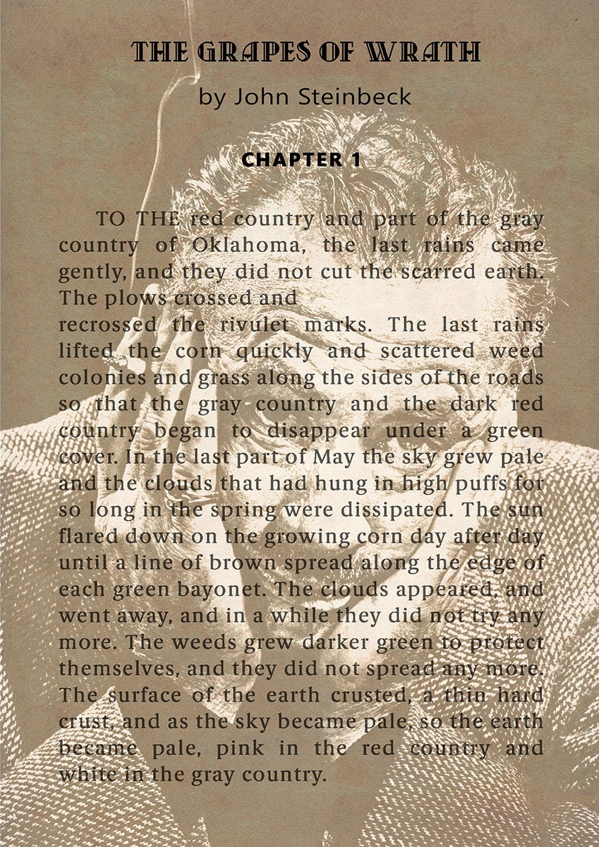 John Steinbeck Poster the Grapes of Wrath Quote Print - Etsy